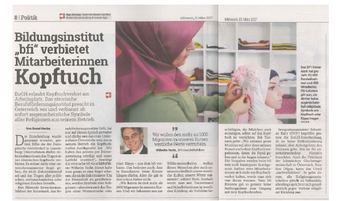 Antrag "Kopftuchverbot für Mitarbeiter der Stadt Villach" eingebracht ...